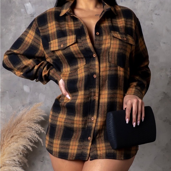 Magnolia | Tops | Caramel Plaid Flannel Shirt | Poshmark